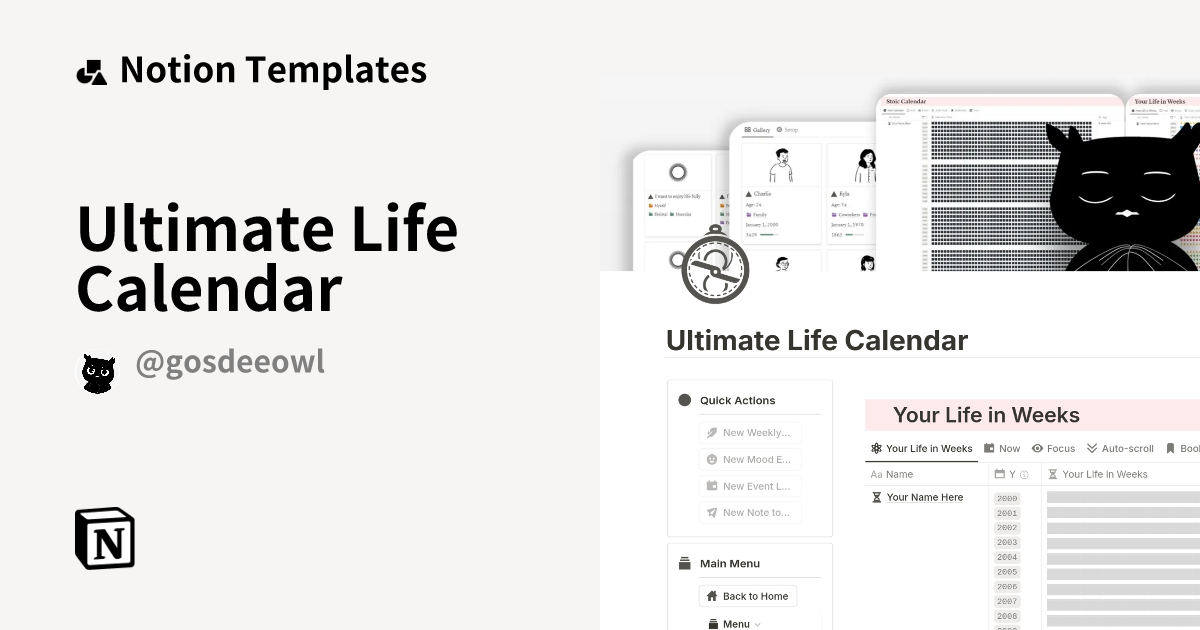 Ultimate Life Calendar Template | Notion Marketplace