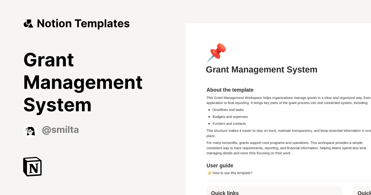Grant Management System Template | Notion Marketplace