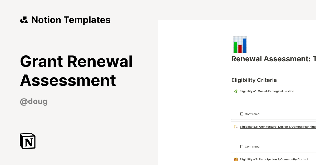 Grant Renewal Assessment Template by Doug | Notion Marketplace