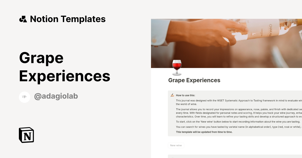 Grape Experiences Template by adagiolab | Notion Marketplace