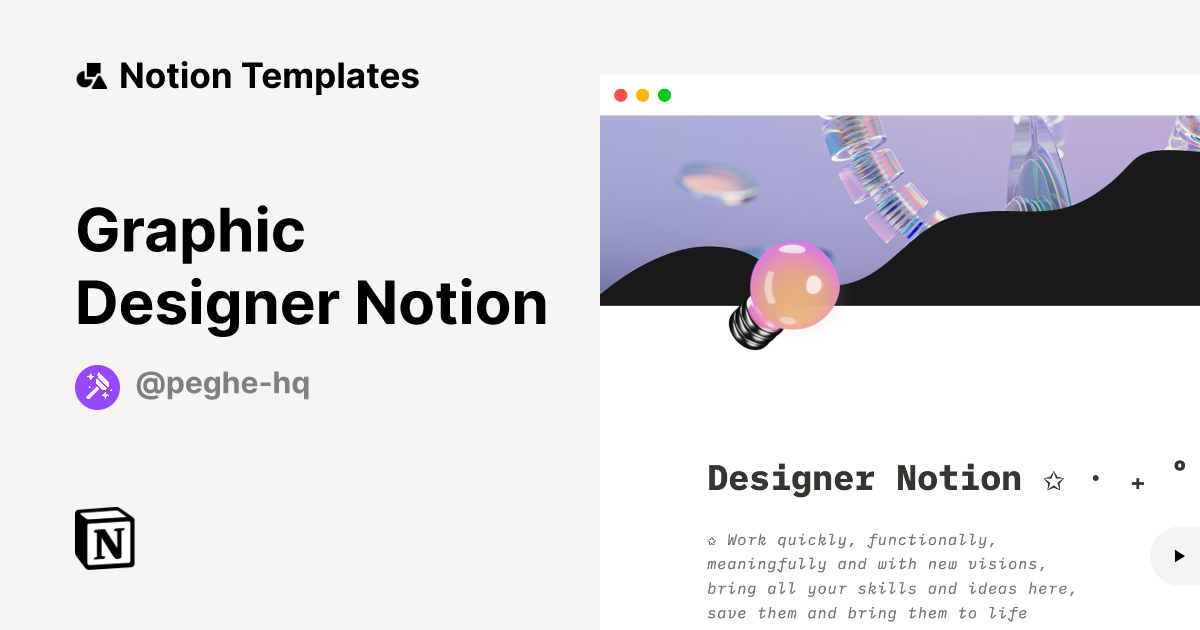 Graphic Designer Notion Template | Notion Marketplace