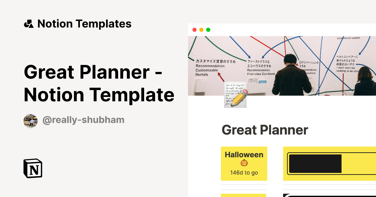Great Planner - Notion Template Template | Notion Marketplace