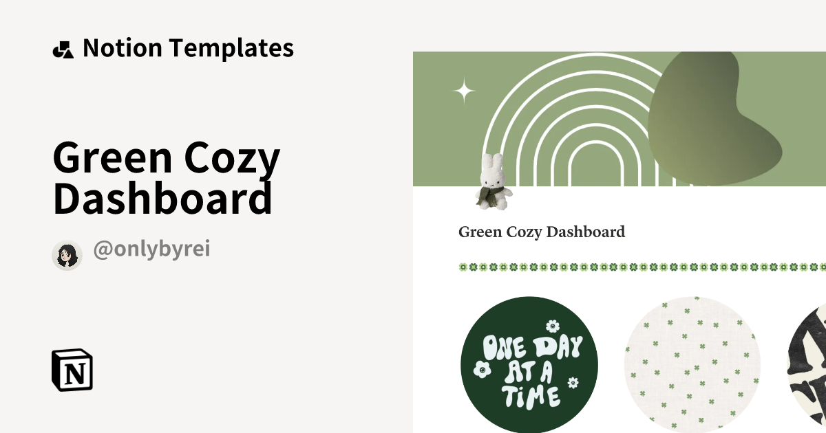 Green Cozy Dashboard Template Notion Marketplace