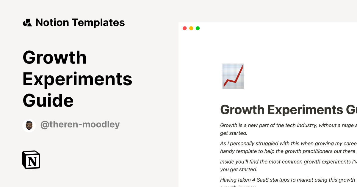Growth Experiments Guide Template by Theren | Notion Marketplace