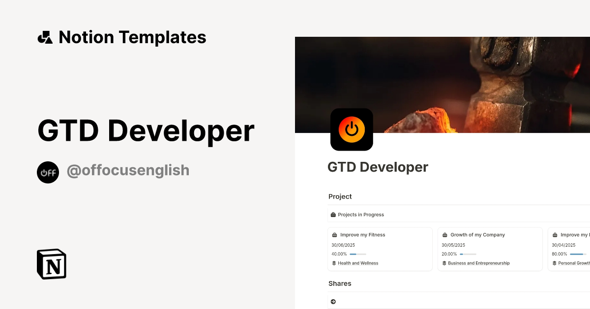 GTD Developer Template by OFFocus | Notion Marketplace