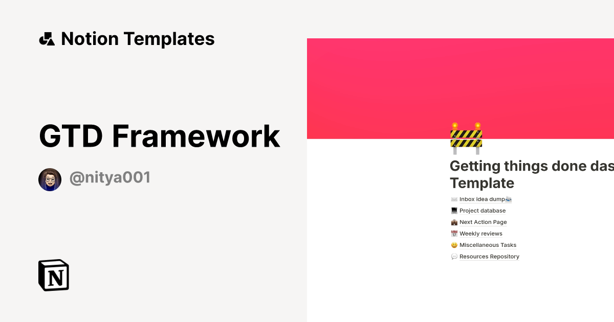 GTD Framework Template | Notion Marketplace