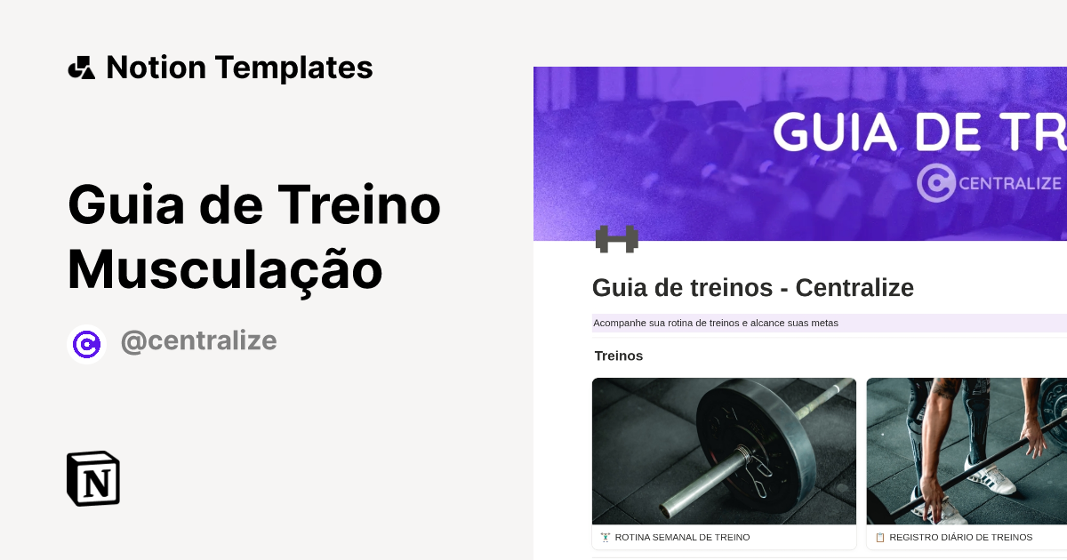 Guia de Treino Musculação Template | Notion Marketplace
