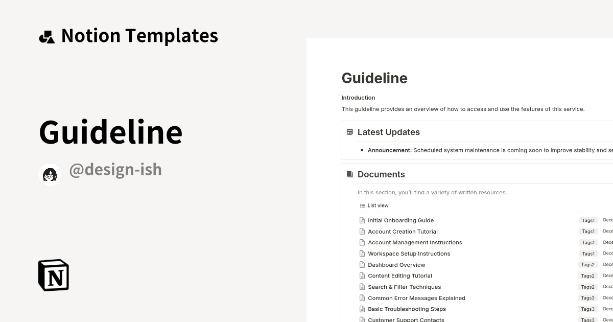 Guideline Template | Notion Marketplace
