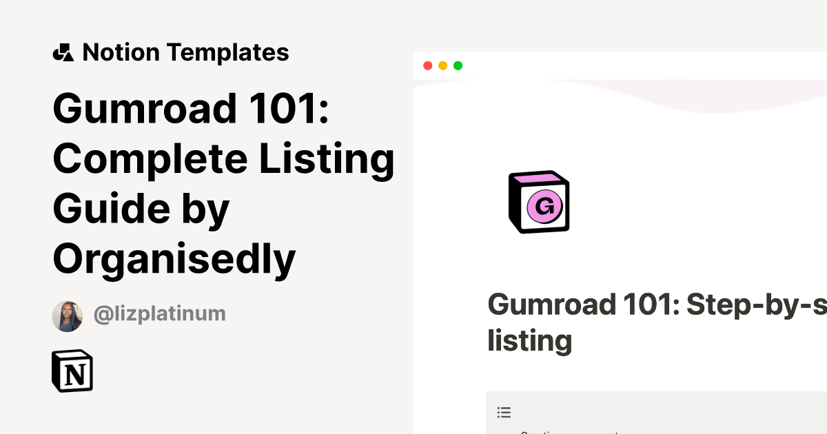 Gumroad 101: Complete Listing Guide by Organisedly Template by Liz ...