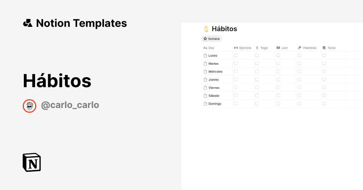 Hábitos Template | Notion Marketplace