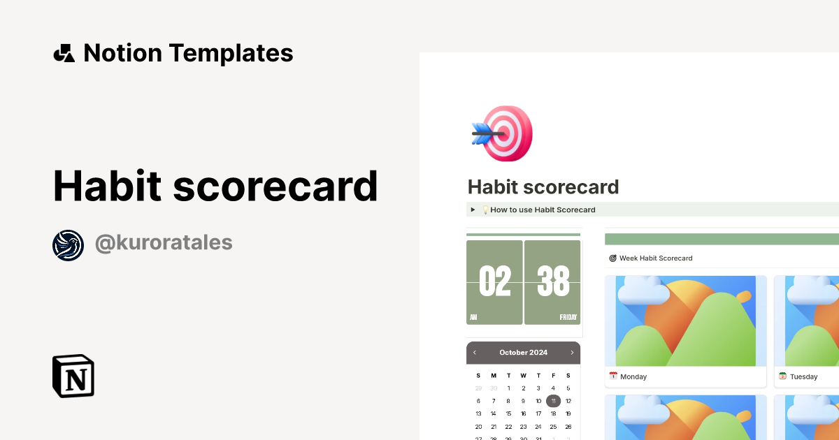 Habit scorecard Template by KuroraTales | Notion Marketplace