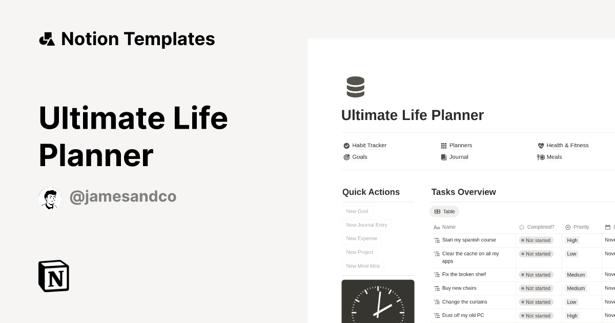 Ultimate Life Planner Template | Notion Marketplace