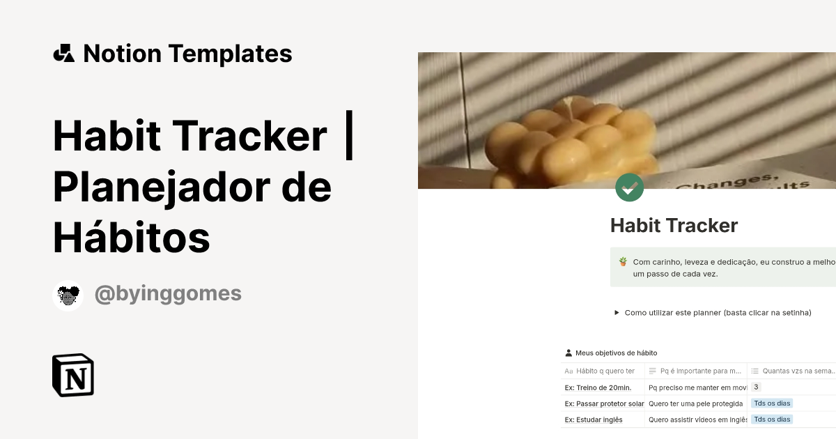 Habit Tracker | Planejador de Hábitos Template by Ingridi ...