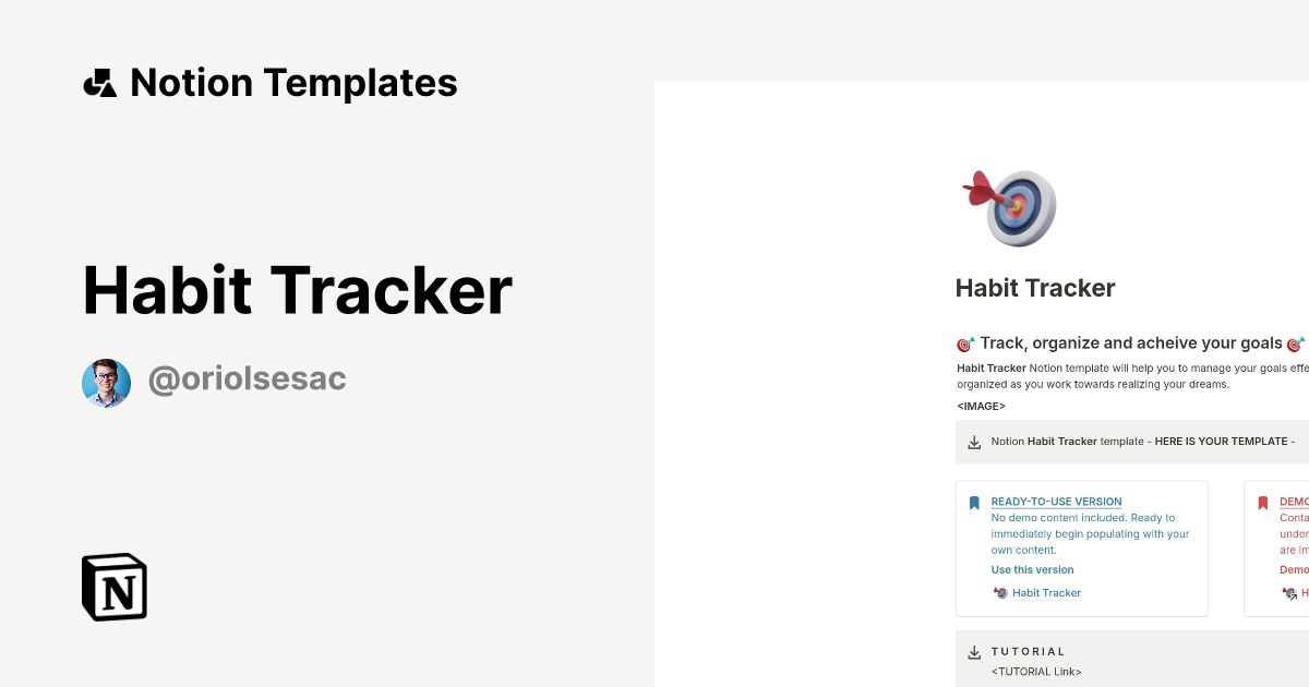 Habit Tracker Template | Notion Marketplace
