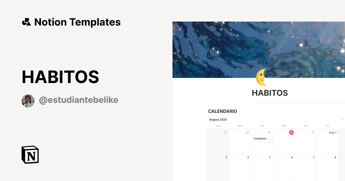 HABITOS Template by estudiantebelike | Notion Marketplace