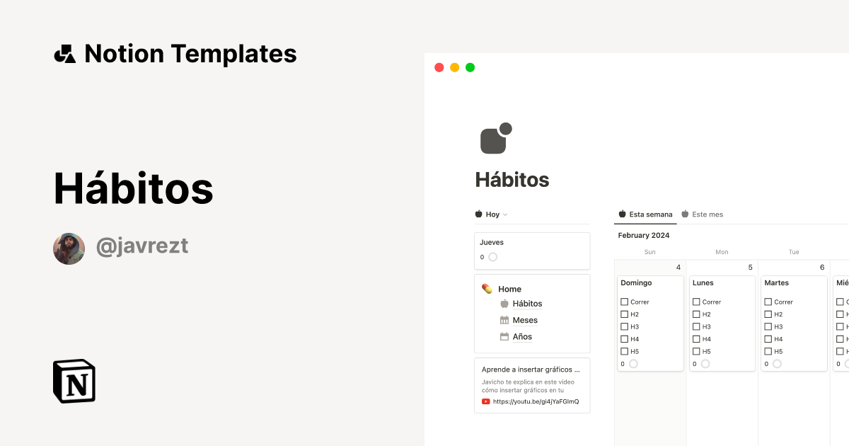 Hábitos Template | Notion Marketplace