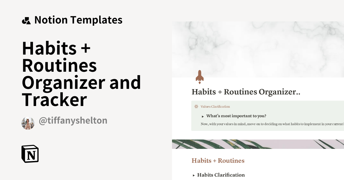 Habits + Routines Organizer and Tracker Template by Dr. Tiffany Shelton ...