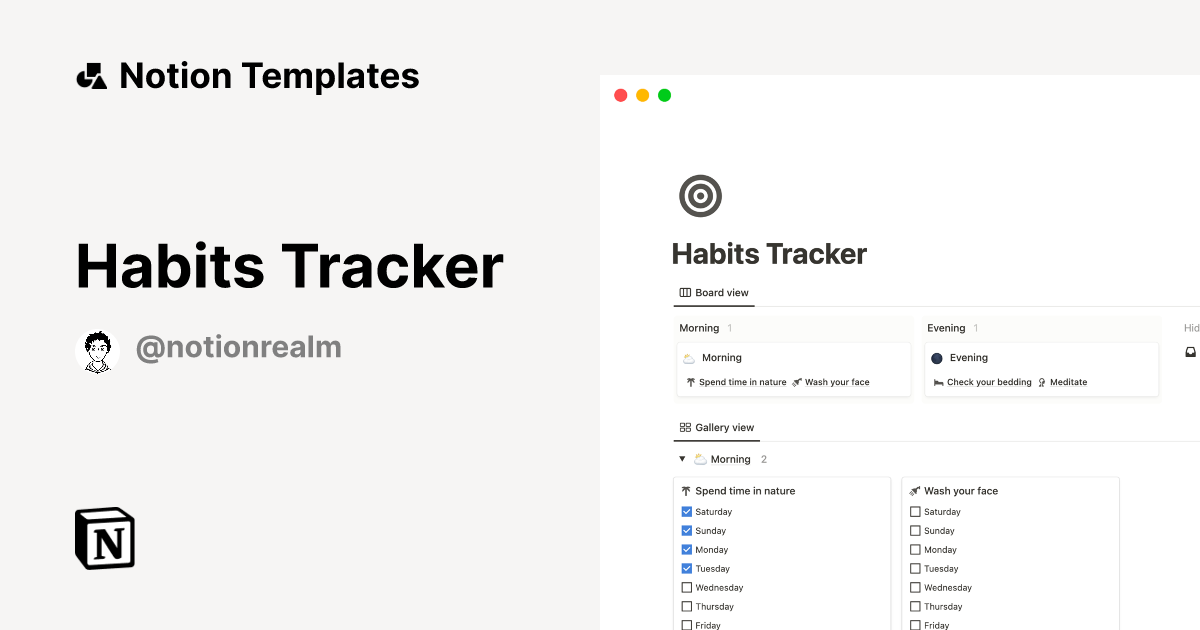 Habits Tracker Template | Notion Marketplace