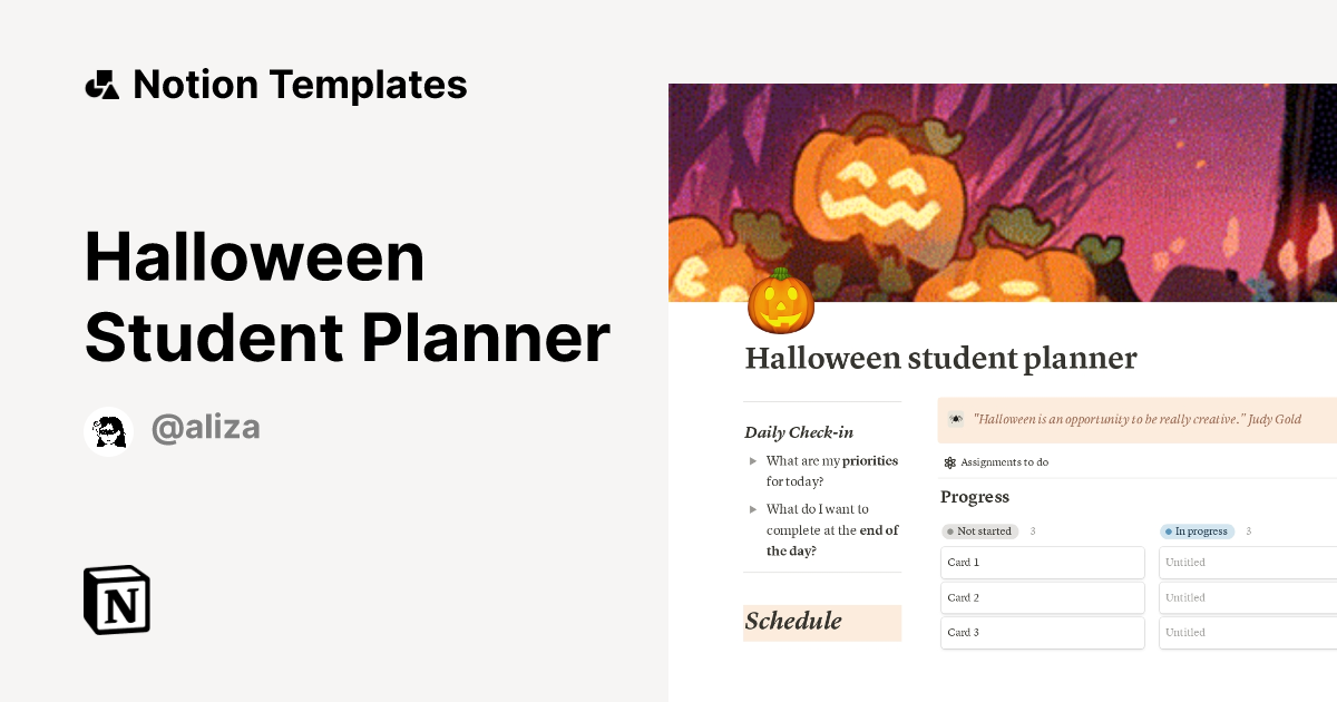 Halloween Student Planner Template by Aliza | Notion Marketplace