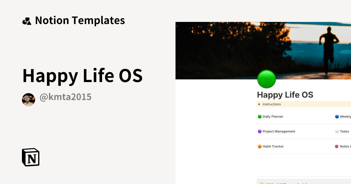 Happy Life OS Template | Notion Marketplace