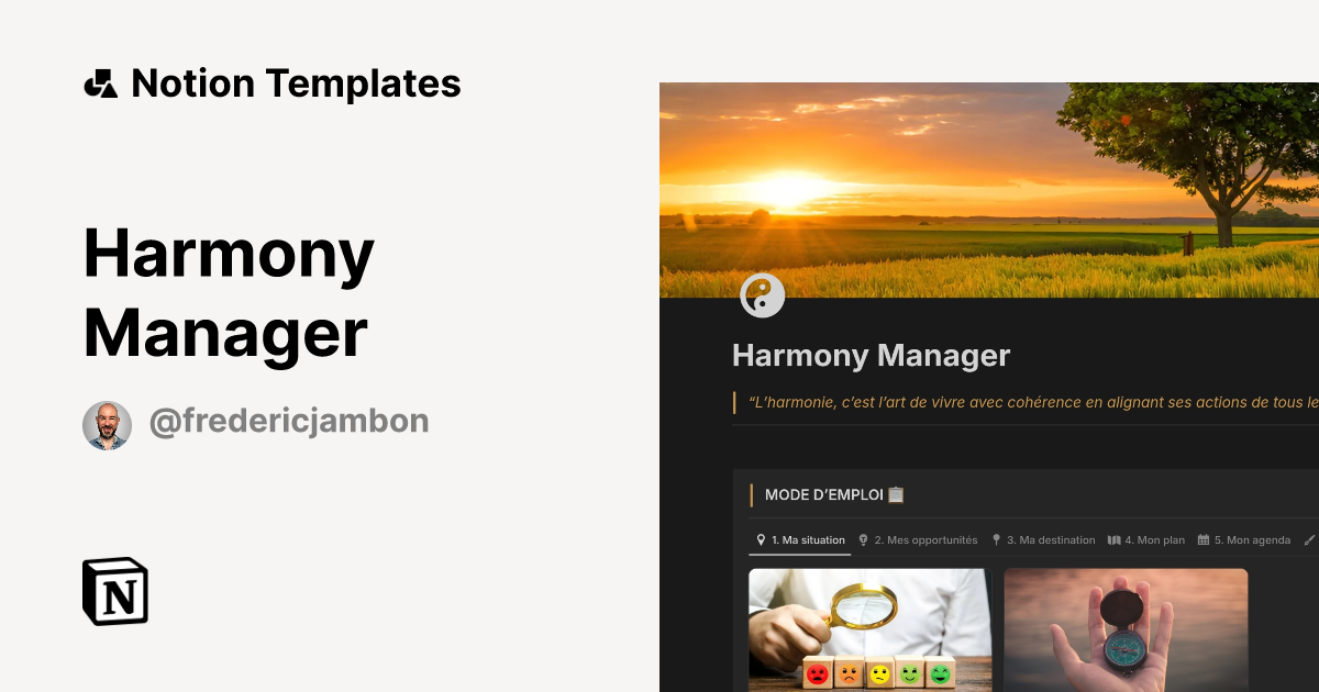 Harmony Manager Template | Notion Marketplace
