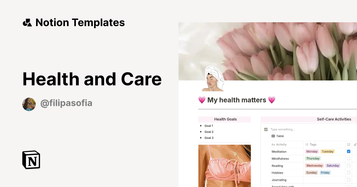 Health and Care Template | Notion Marketplace
