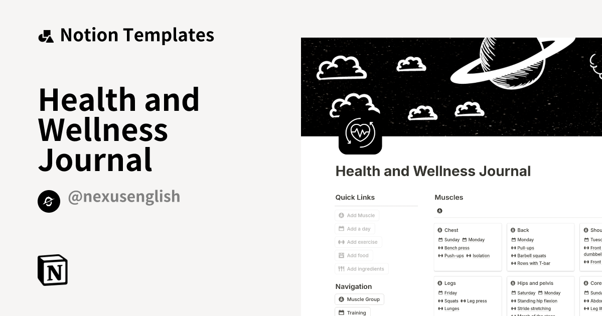 Health and Wellness Journal Template | Notion Marketplace