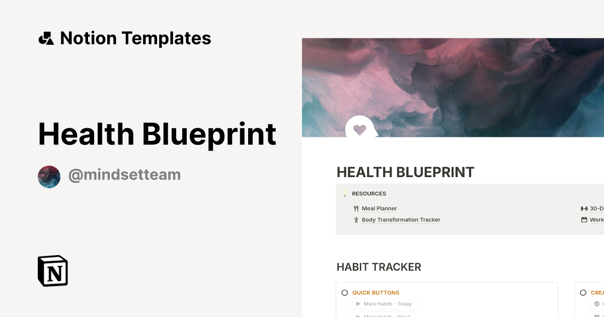 Health Blueprint Template | Notion Marketplace