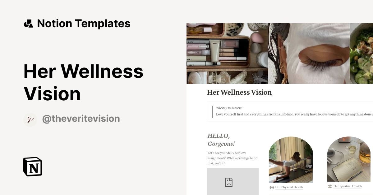 Her Wellness Vision Template | Notion Marketplace