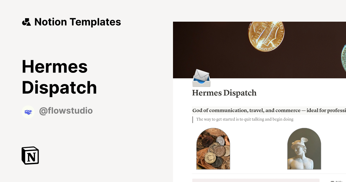 Hermes Dispatch Template by flowstudio | Notion Marketplace