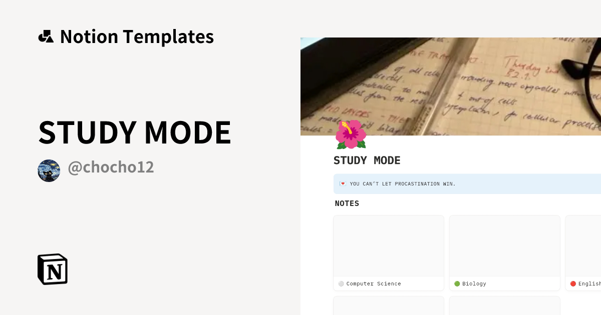 STUDY MODE Template | Notion Marketplace