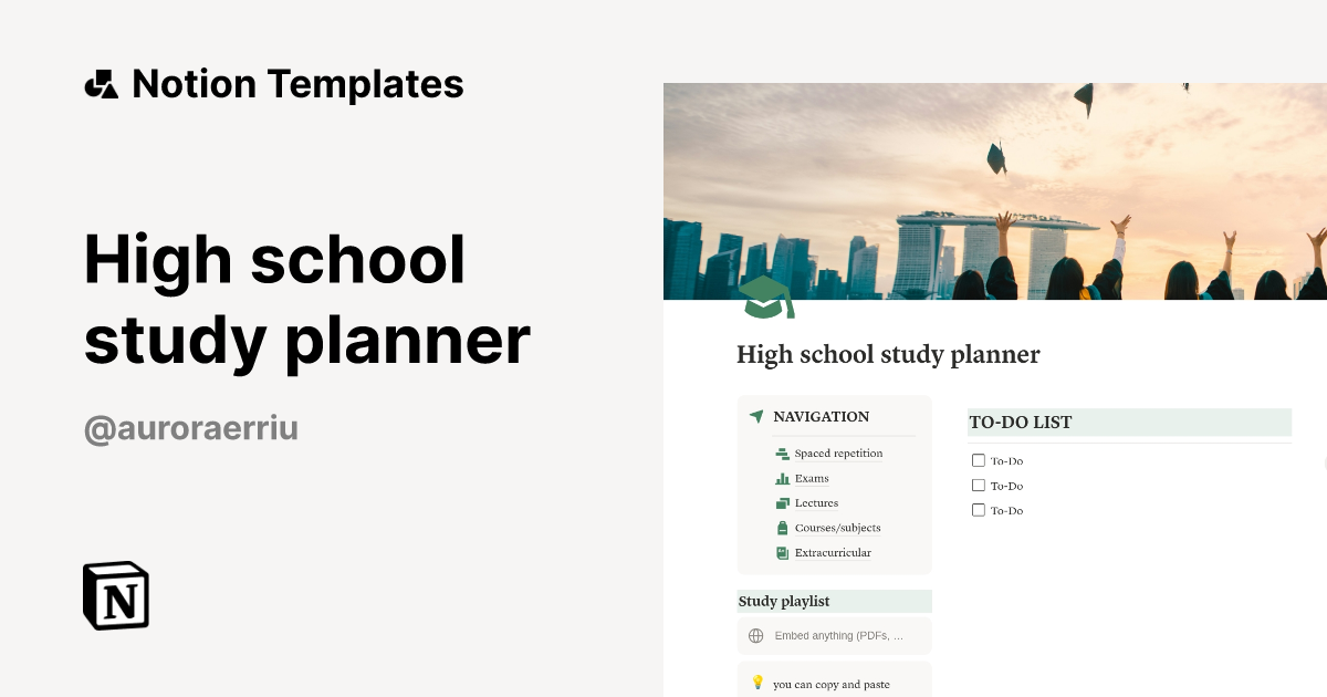 High school study planner Template | Notion Marketplace