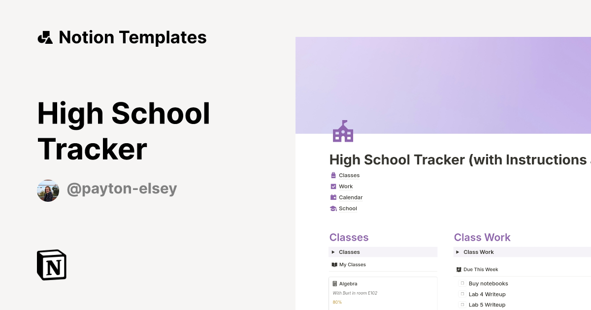 High School Tracker Template | Notion Marketplace