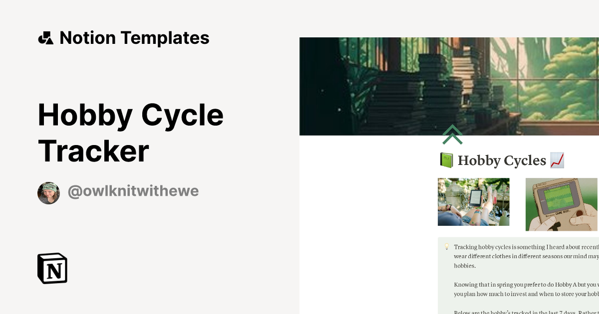 Hobby Cycle Tracker Template | Notion Marketplace