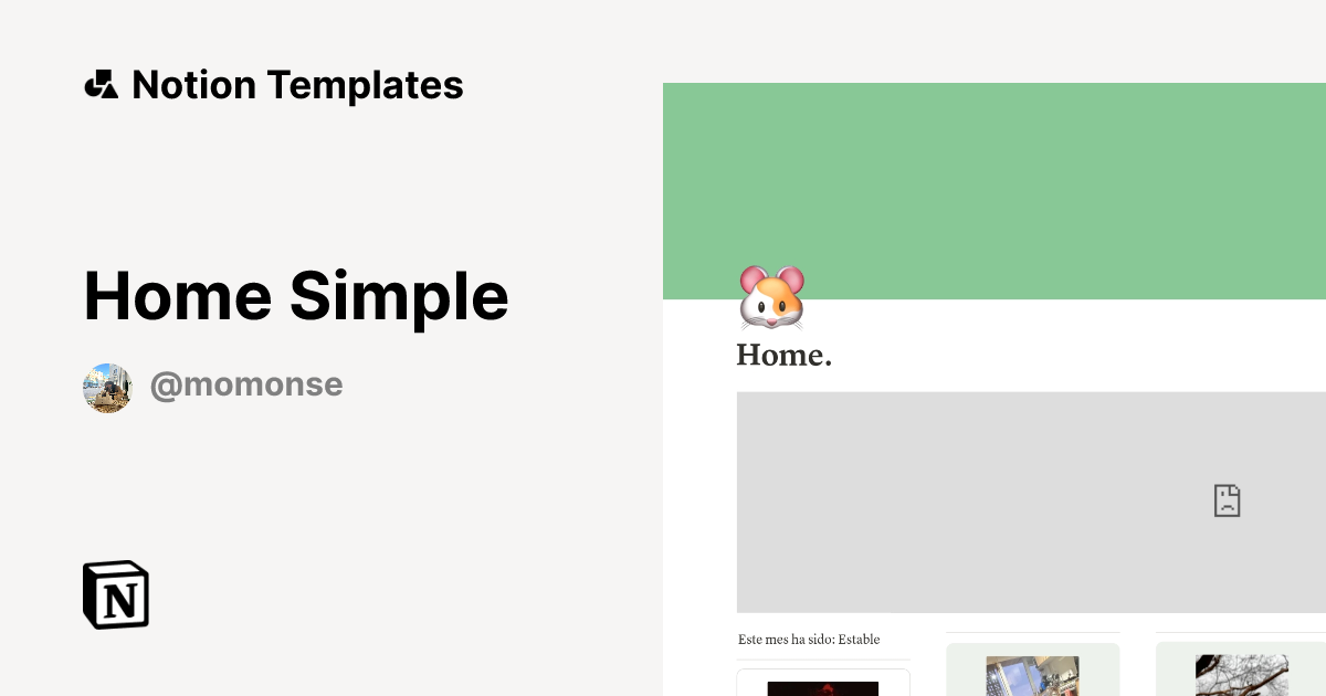 Home Simple Template | Notion Marketplace