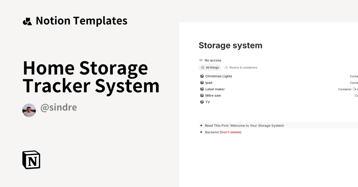 Home Storage Tracker System Template | Notion Marketplace