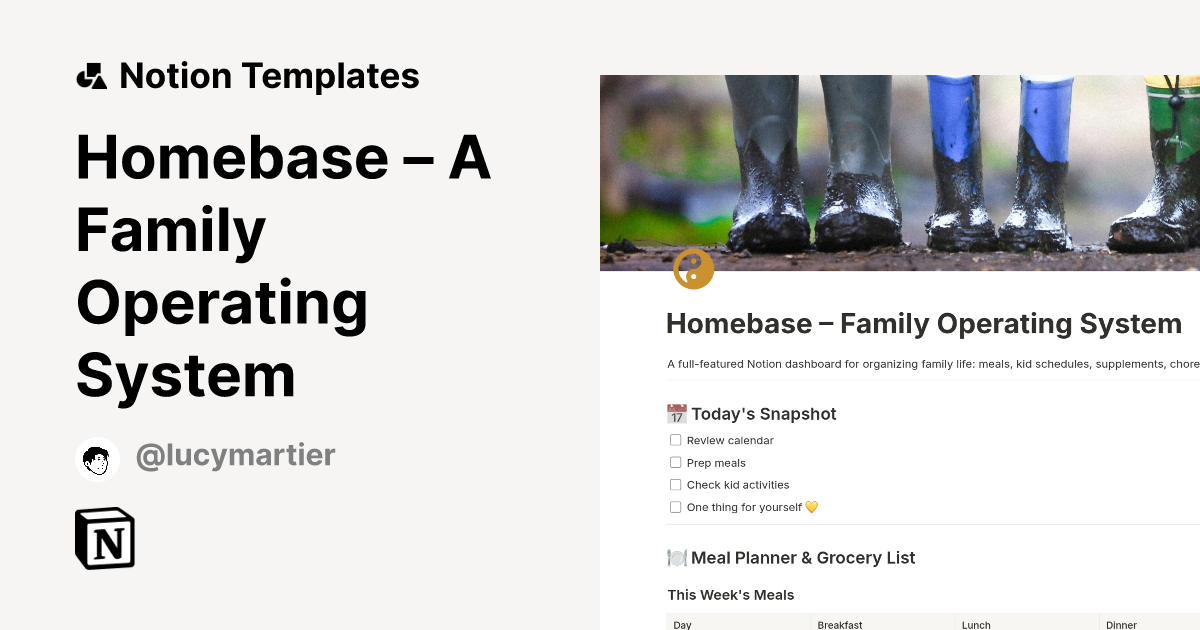 Homebase – A Family Operating System Template by Lucy | Notion Marketplace