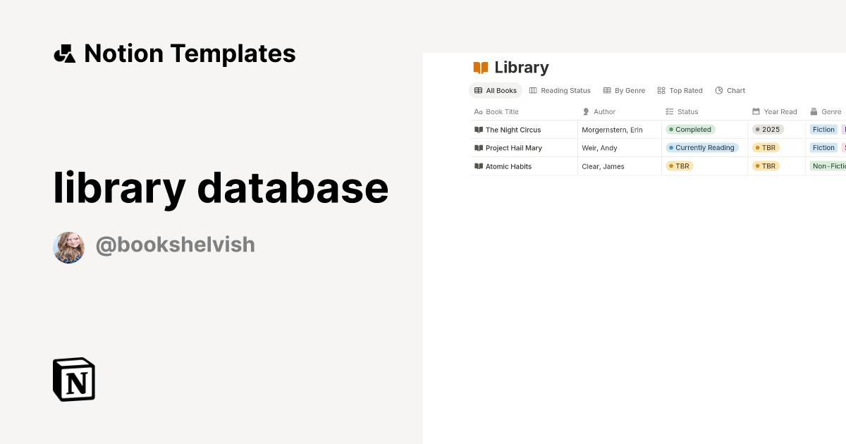 library database Template by hannah leigh | Notion Marketplace