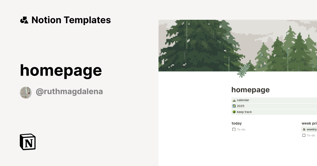 homepage Template | Notion Marketplace
