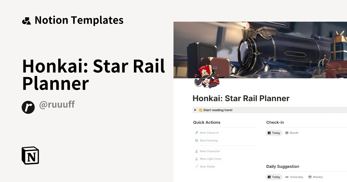 Honkai: Star Rail Planner Template | Notion Marketplace