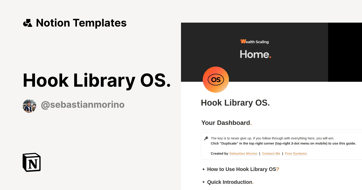 Hook Library OS. Template | Notion Marketplace