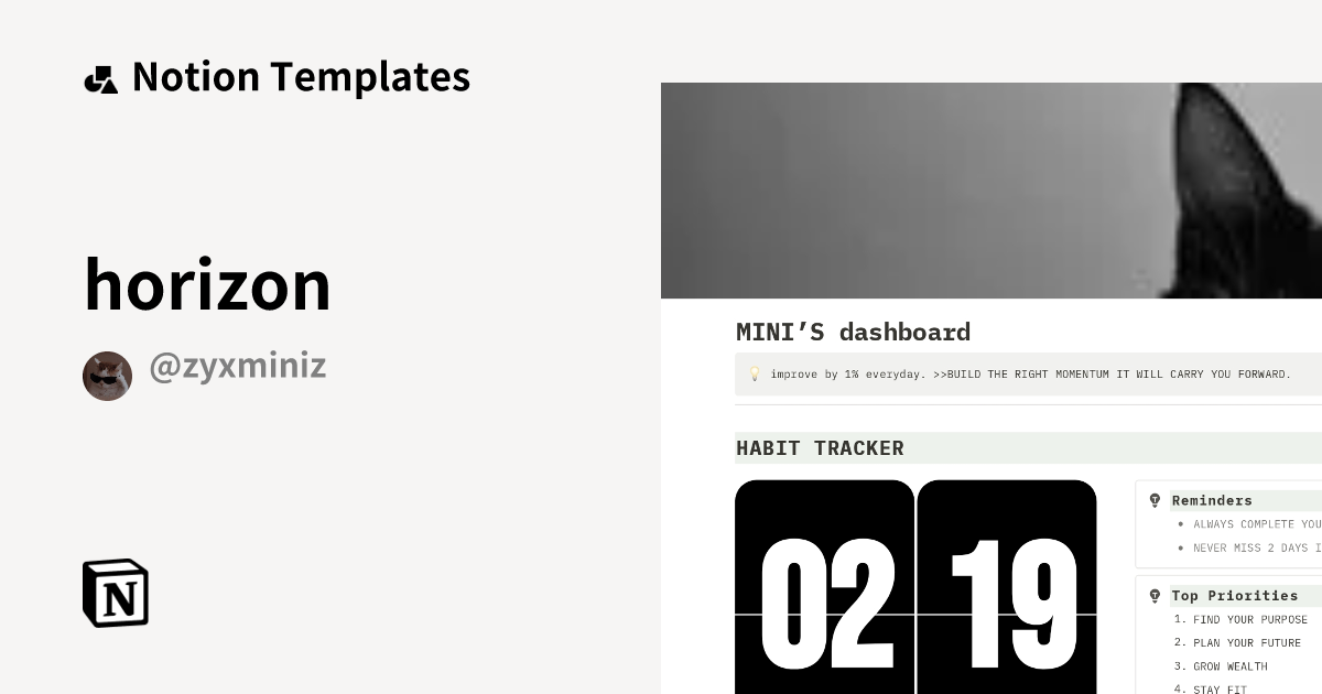 horizon Template by miniz | Notion Marketplace