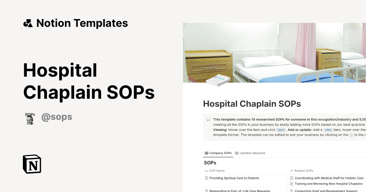 Hospital Chaplain SOPs Template | Notion Marketplace