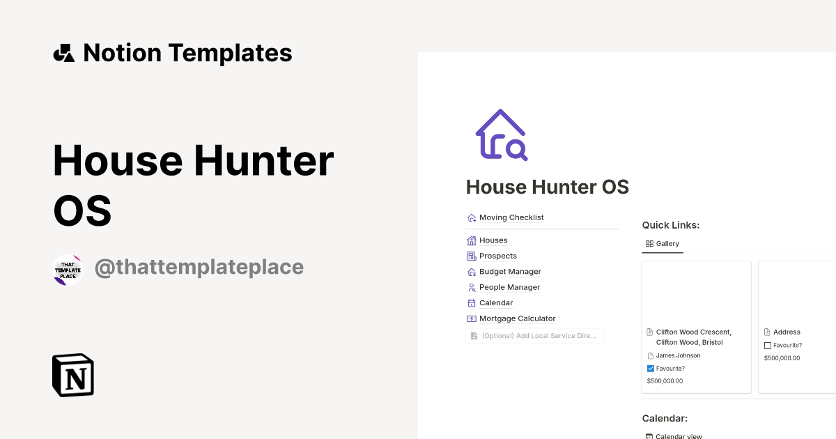 House Hunter OS Template | Notion Marketplace