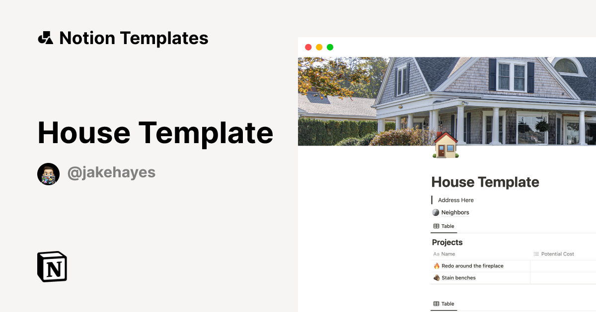 House Template Template | Notion Marketplace