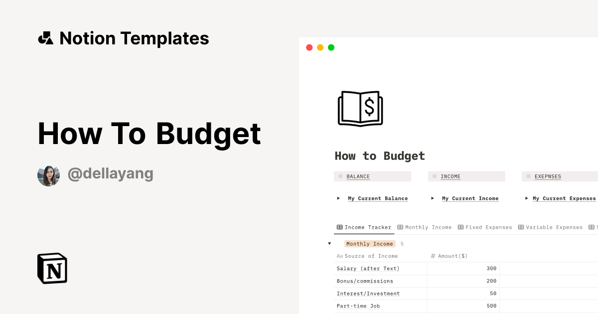 How To Budget Template | Notion Marketplace