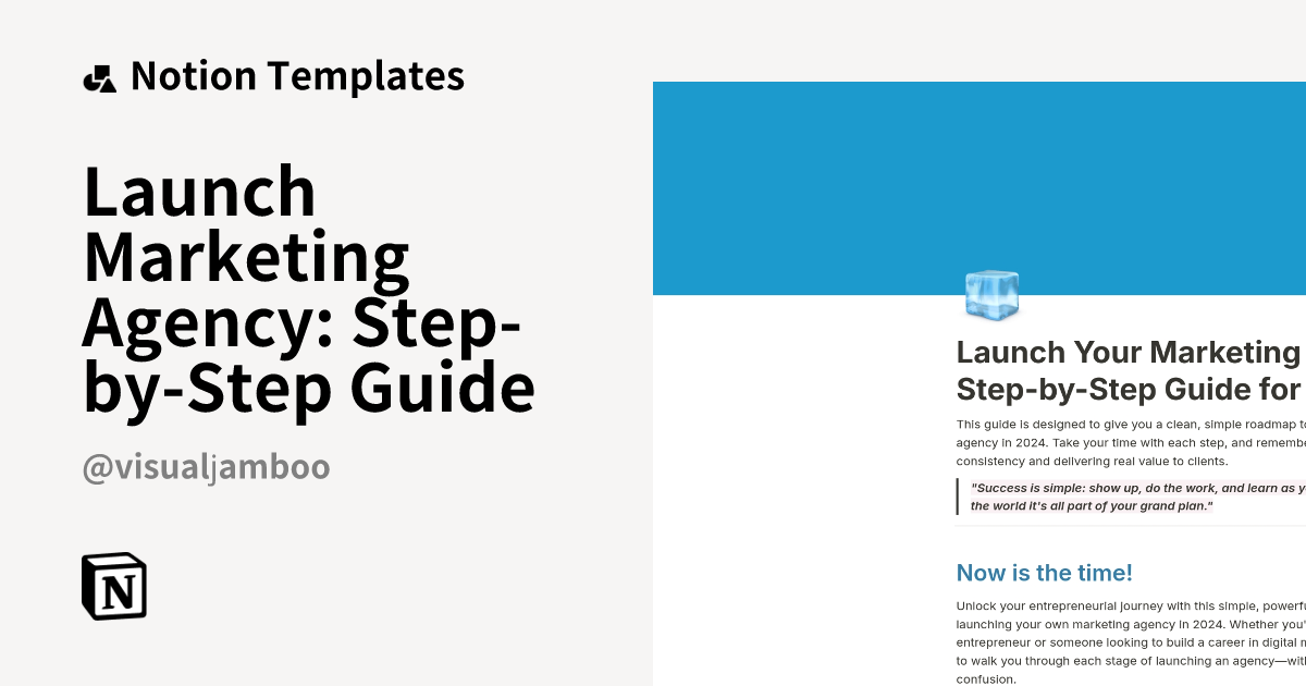 Launch Marketing Agency: Step-by-Step Guide Template by visualjambo ...