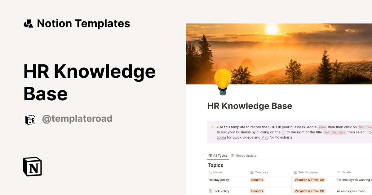 HR Knowledge Base Template | Notion Marketplace