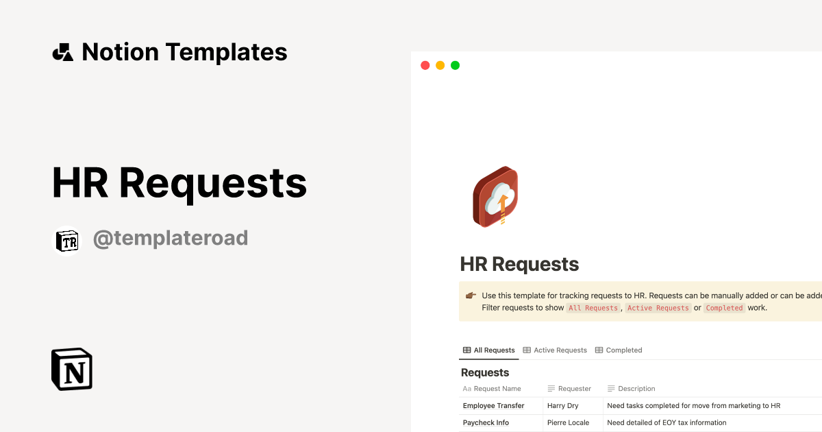 HR Requests Template | Notion Marketplace