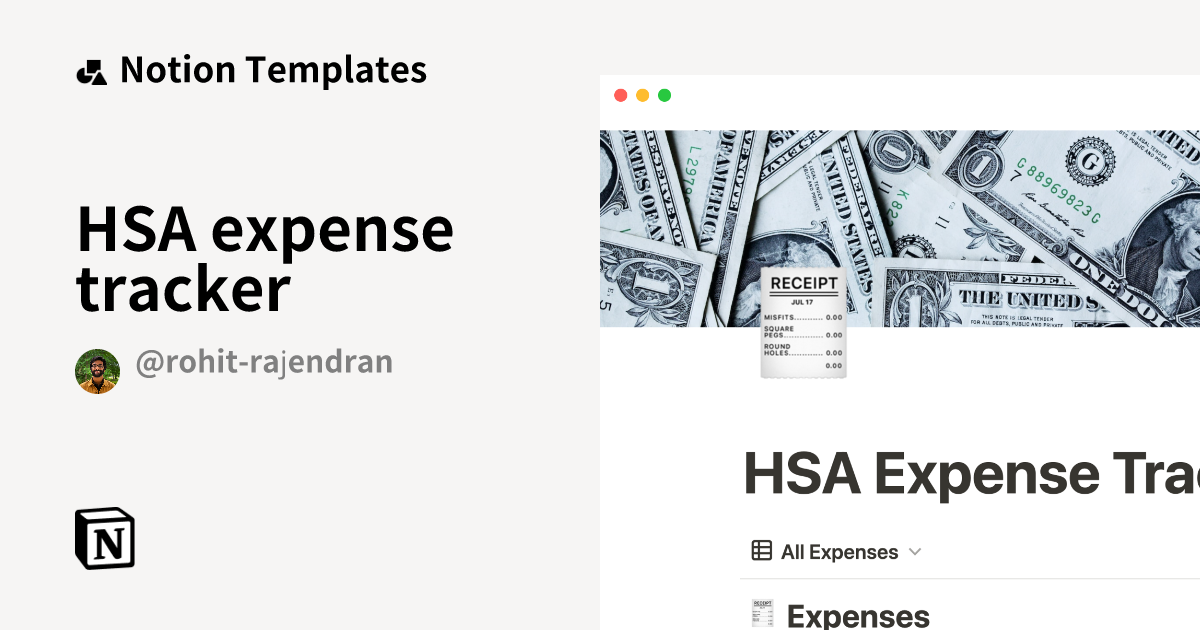 HSA expense tracker Template | Notion Marketplace